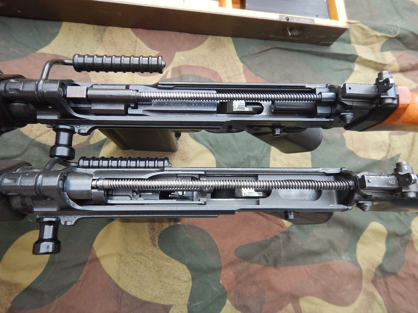 FN FAL G1 with BGS scope and Erma .22Lr subcal kit. Nice. Compared to ...