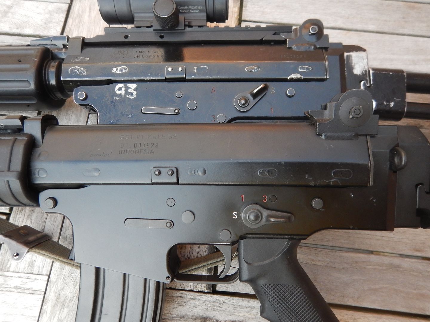 Rare Belgian Army FN FNC M3 versus original indonesian Pindad SS1 V1 ...