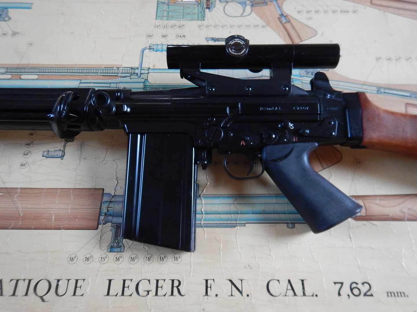 Ends today! FN FAL military Hensoldt Wetzlar scope 4X + FALmount ...