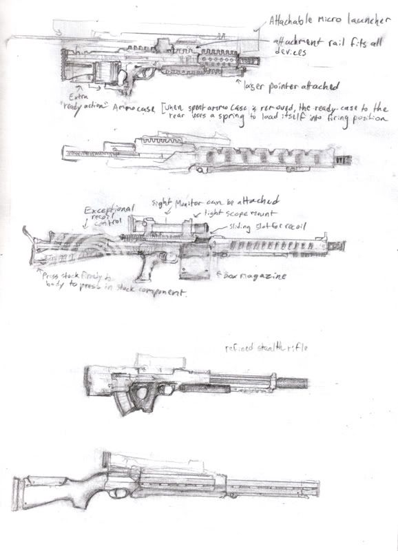 Gun Sketches - Armored Core Universe